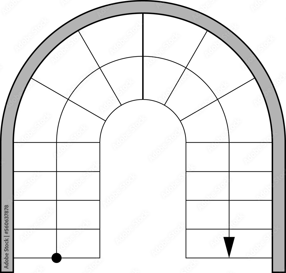 Round stair for floor plan top view. Icon for interior project ...