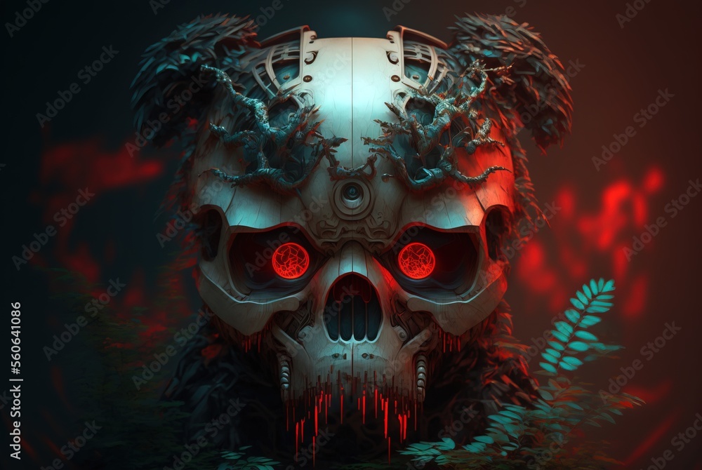 Horrific cyberpunk panda bear monstrosity, lethal undead android ...