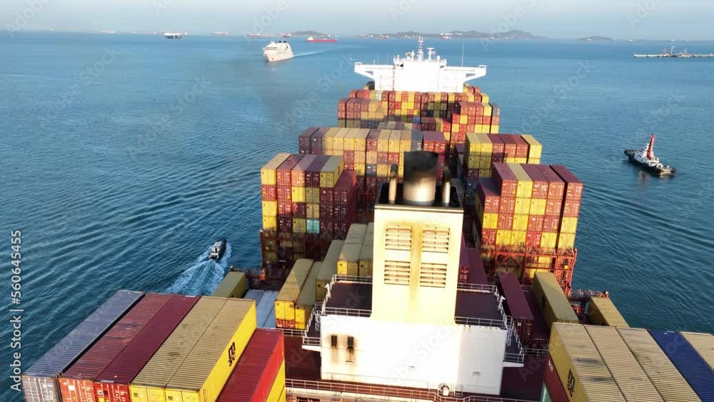 Smoke exhaust gas emissions from cargo lagre ship container ship,Marine ...