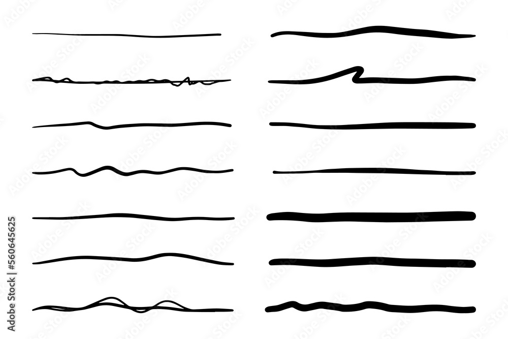 hand drawn underline collection, vector illustration. Stock Vector ...