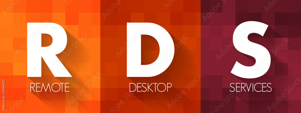 RDS - Remote Desktop Services acronym, technology concept background ...