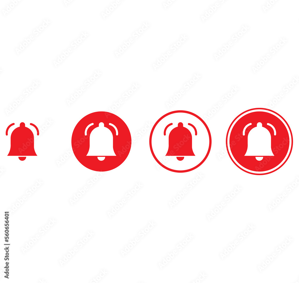 Bell notification button set. Notification bell icon set. Stock Vector ...