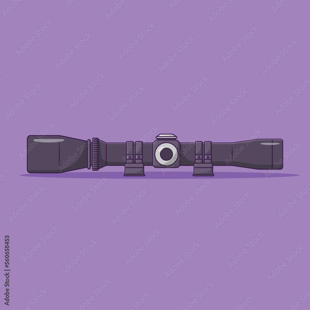 Tactical Scope Vector Icon Illustration. Rifle Attachment Tool ...