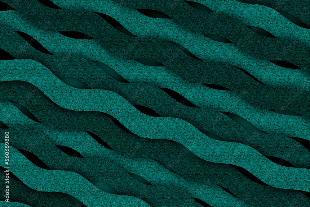 Abstract wave green color wallpaper seamless texture pattern vector ...