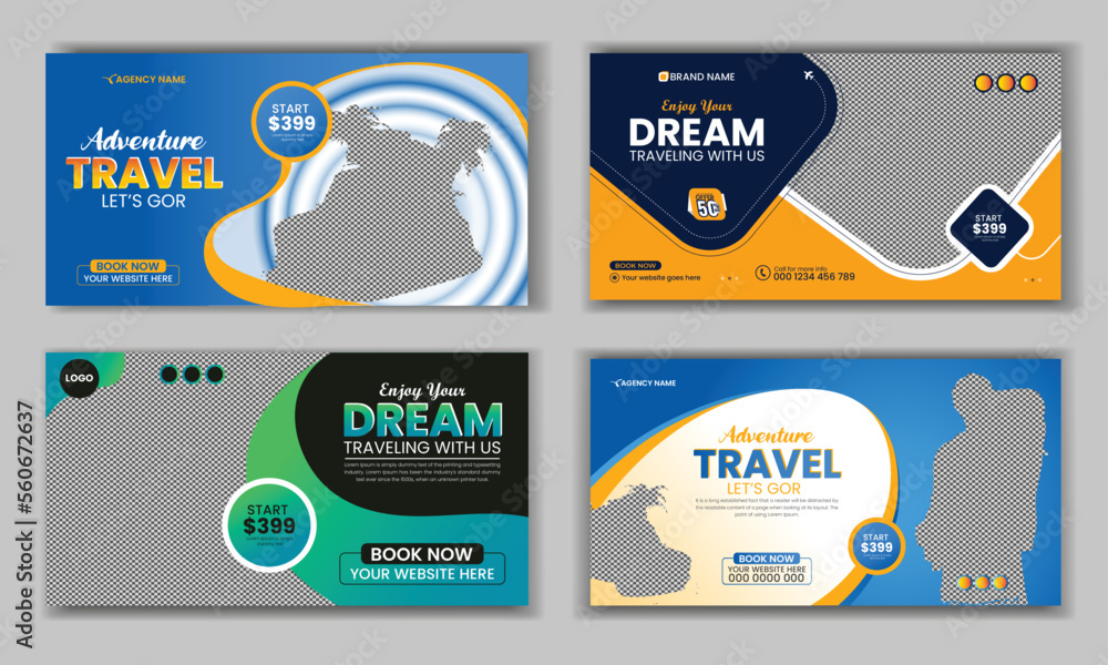 Travel agency social media post template , traveling business promotion ...