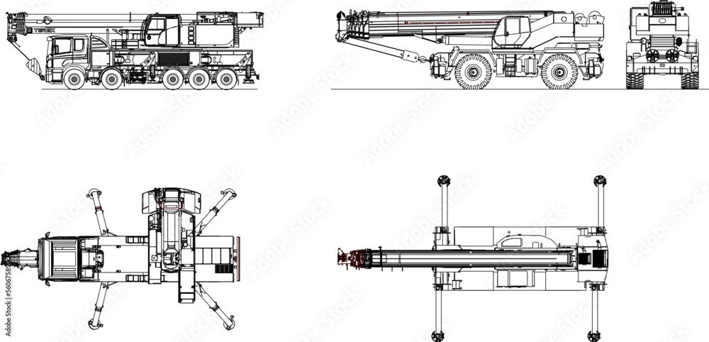 sketch vector illustration of heavy equipment for building construction ...