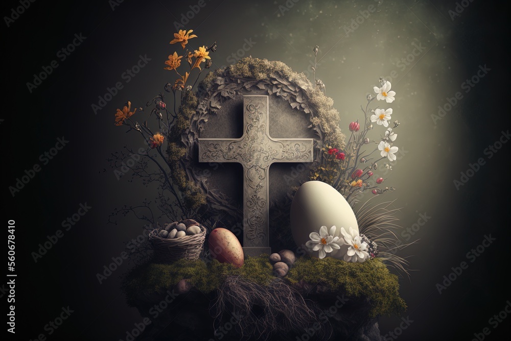Clipart of an Easter egg on a Christian backdrop. Generative AI ...