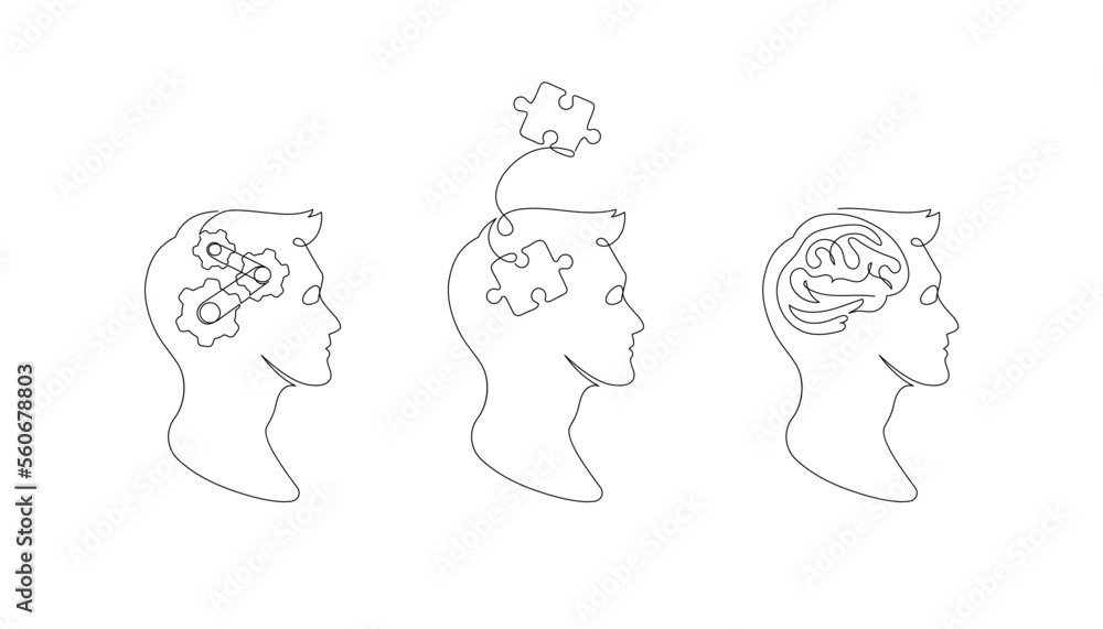 Mental health problem, psychology and business education concept ...
