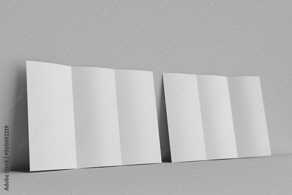 Blank tri fold brochure template for mock up and presentation design ...