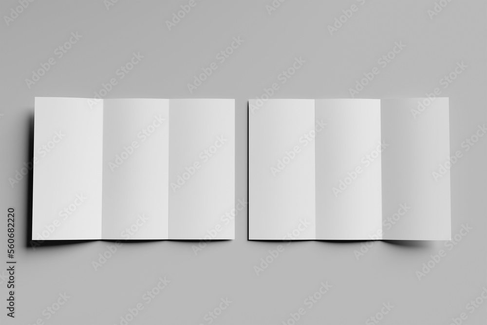 Blank tri fold brochure template for mock up and presentation design ...