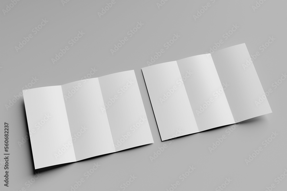 Blank tri fold brochure template for mock up and presentation design ...