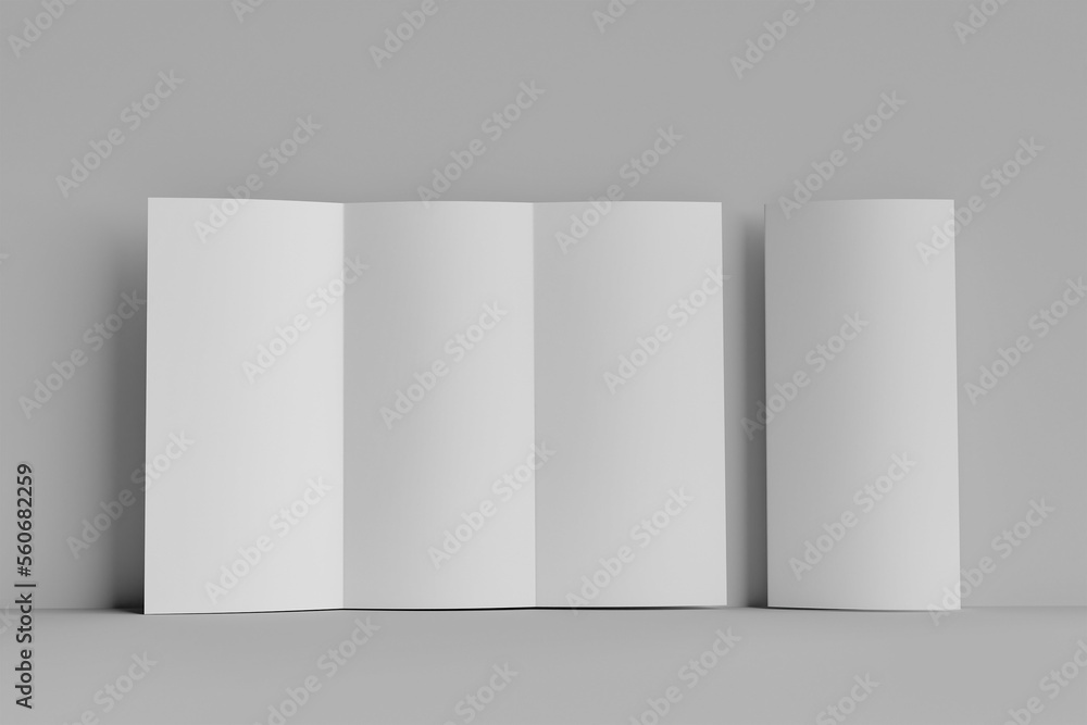 Blank tri fold brochure template for mock up and presentation design ...