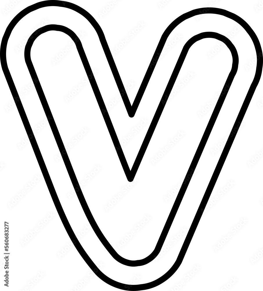 cute puffy black and white letter hand draw alphabet Stock Illustration ...