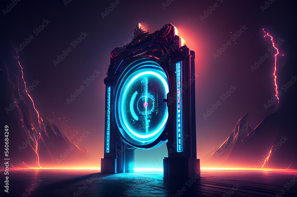Time portal, travel through time, conceptual ai illustration Stock ...