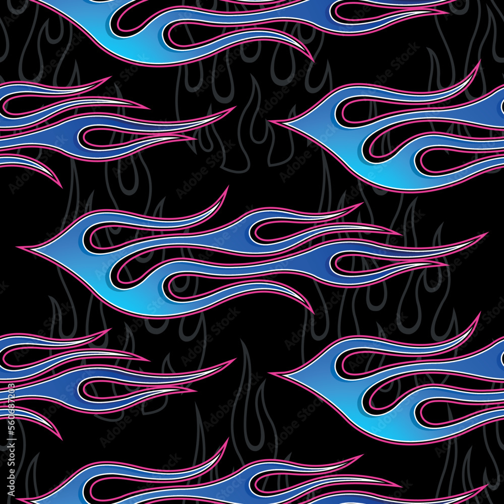 Seamless pattern vector fire flame image. Fire repeating tile ...