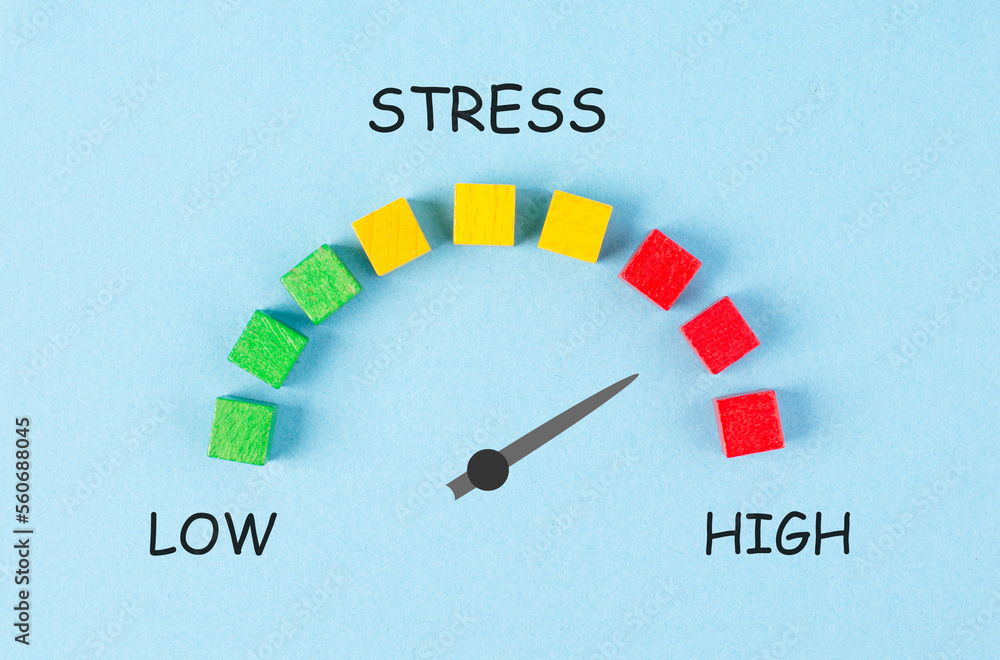 Poster Stress loading bar, burnout syndrome and exhaustion, work life ...