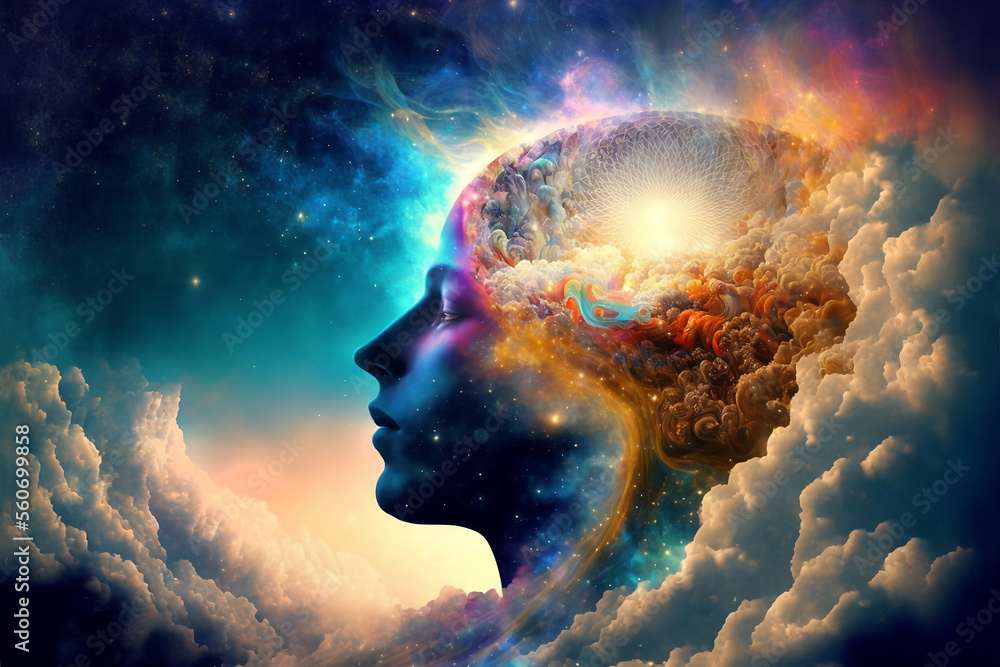 Thoughts being channelled from the higher self to the innate intuition ...