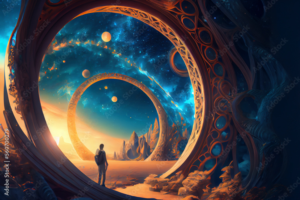 Interdimensional travel and parallel universes, ai illustration ...