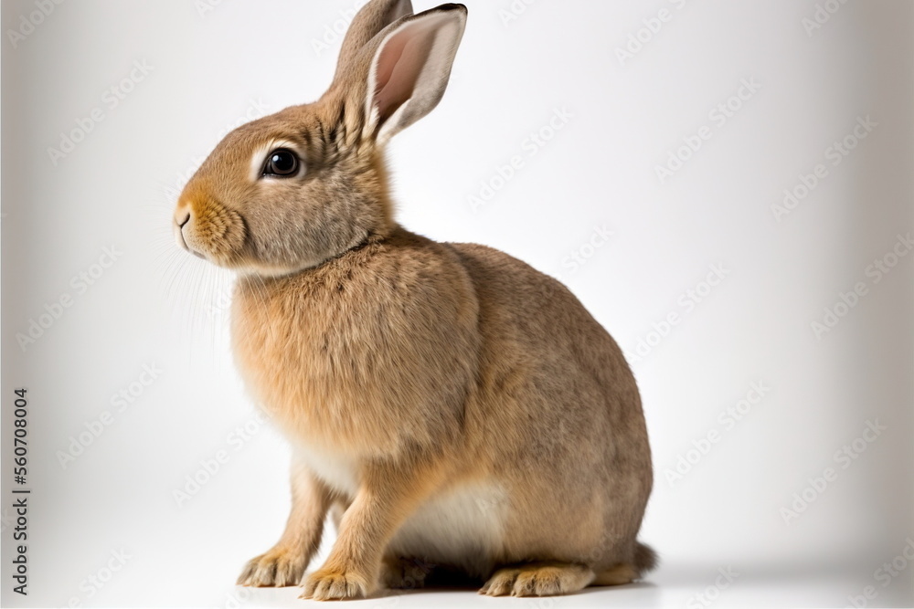 rabbit on white background, full body with free space, Made by AI ...