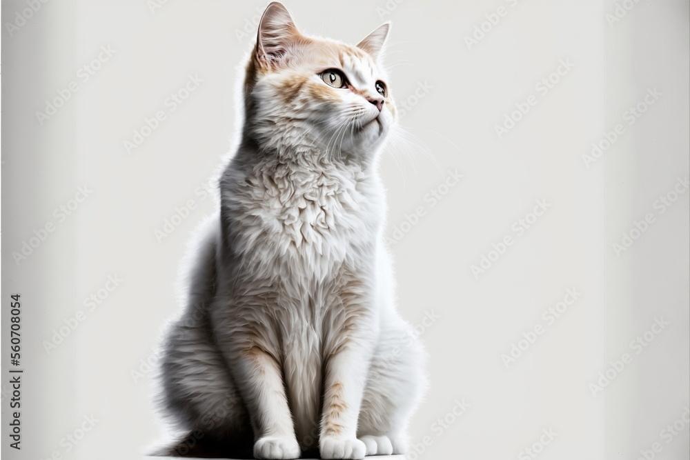 cat on white background, full body with free space, Made by AI ...