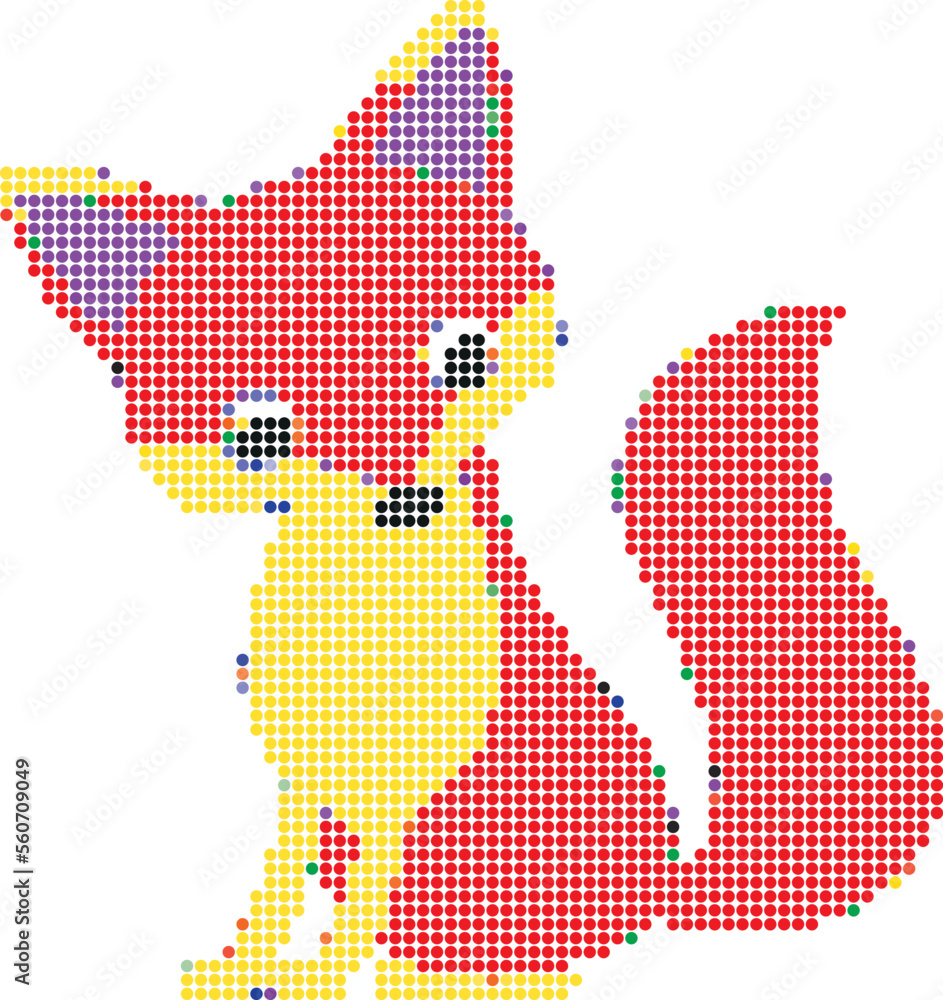 Fox in pixel art style. Vector file for designs. Stock-Vektorgrafik ...