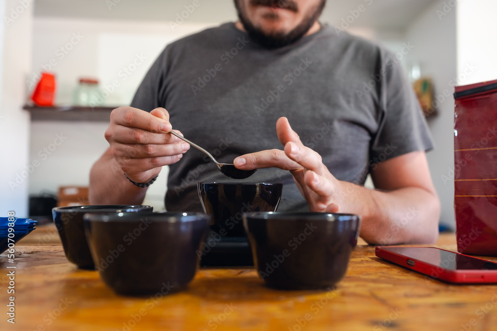 professional coffee tasting Stock Photo | Adobe Stock