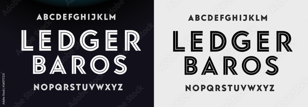 LEDGER BAROS Modern Bold Font. Regular Italic Number Typography urban ...