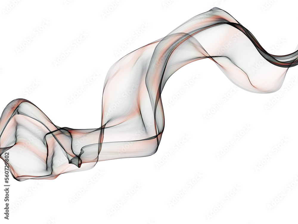 Transparent smoke, colored air plume. Fantastic plastic hi-tech ...