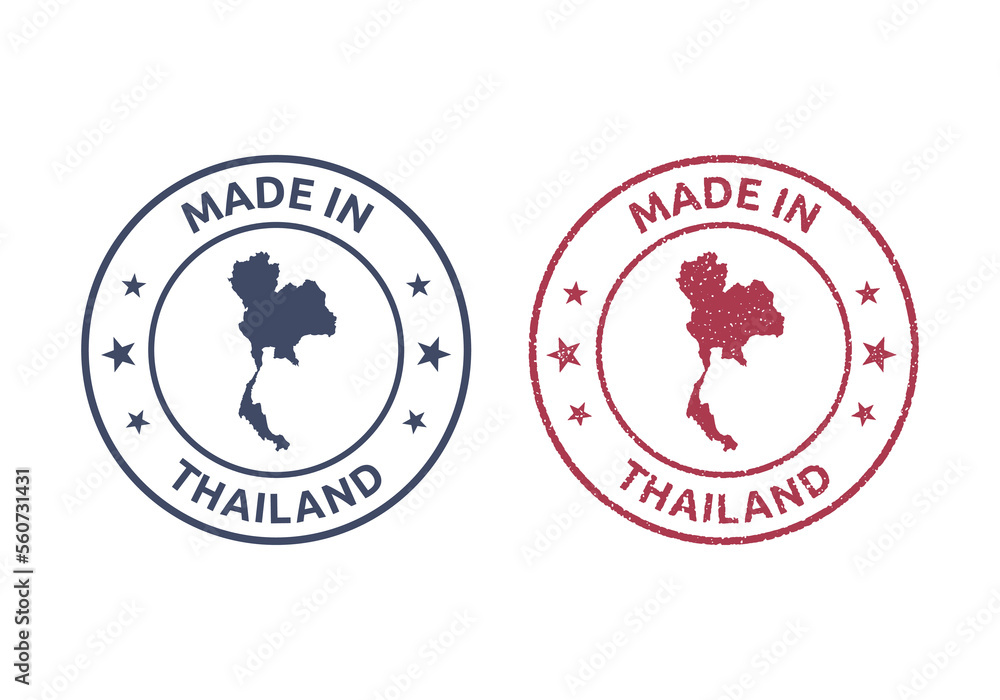 made in Thailand labels set, Kingdom of Thailand product stamp Stock ...