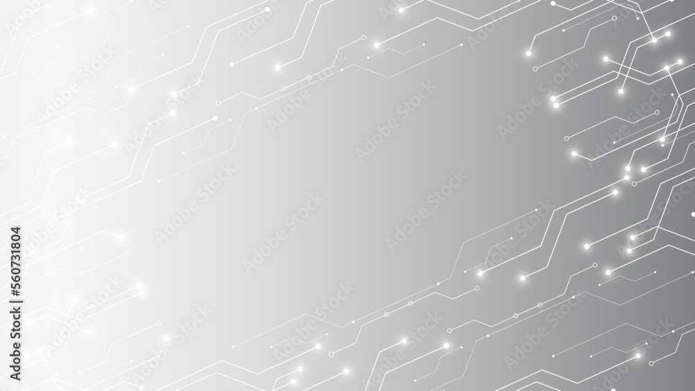 Grey white Abstract technology background, Hi tech digital connect ...
