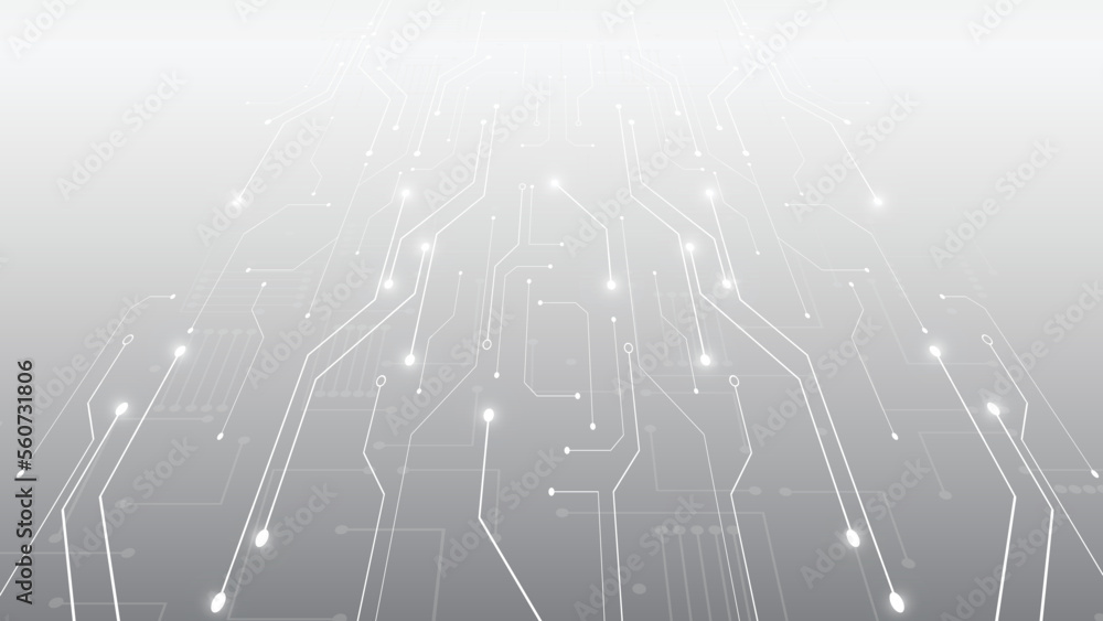Grey white Abstract technology background, Hi tech digital connect ...