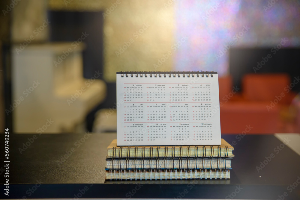 2023 Calendar desk place on table. Desktop Calender for Planner to plan ...
