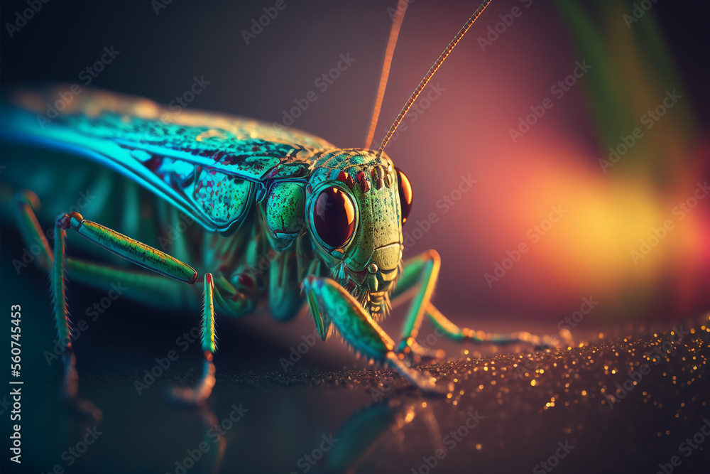 An extremely sharp and detailed portrait of grasshopper macro ...
