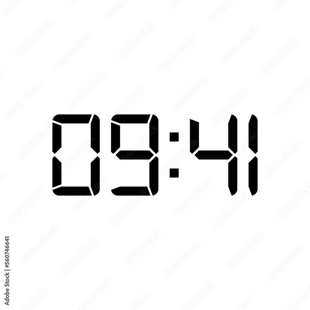 Digital Clock Number Set Electronic Figures Vector Illustration Stock Vector Adobe Stock
