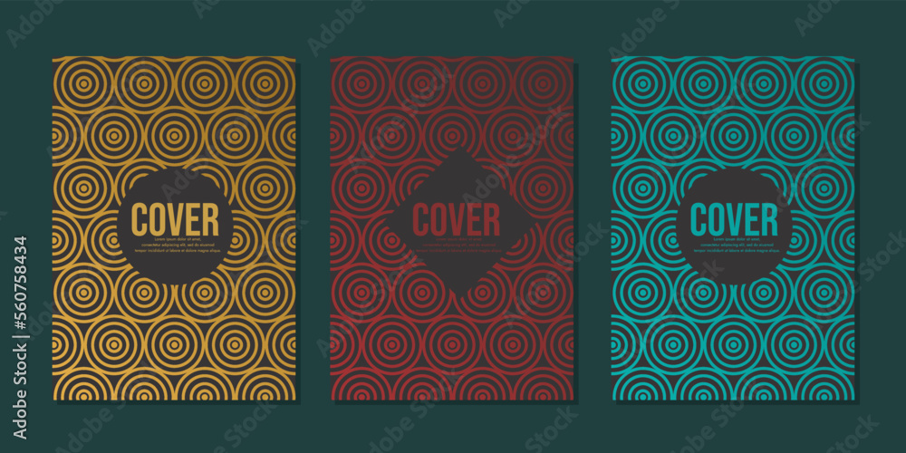 Vector set of cover design template with minimal geometric patterns ...