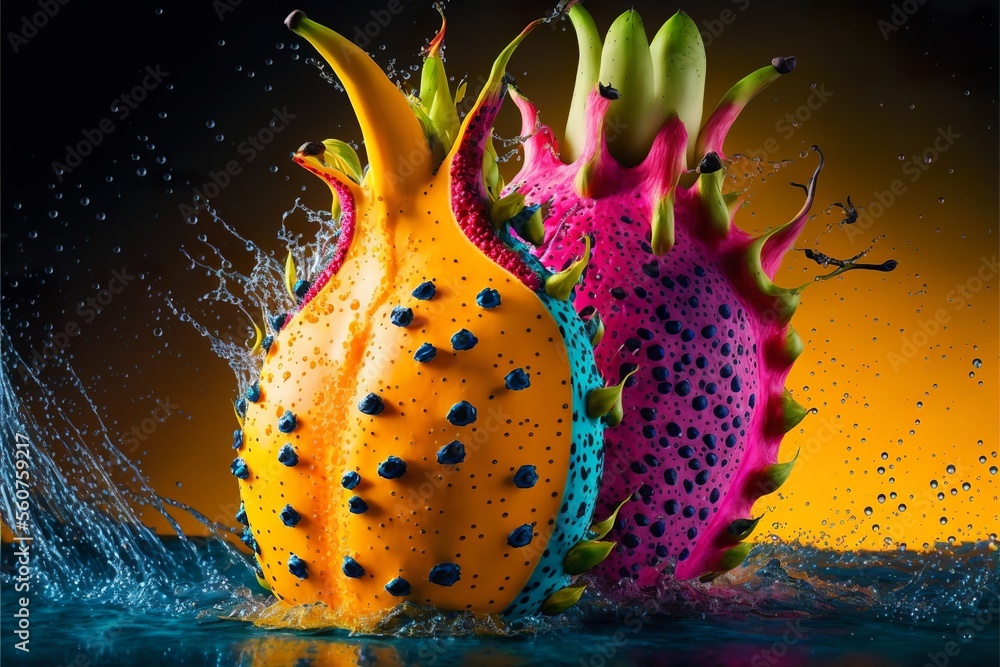 meeting of colors and shapes from fruits Stock Illustration | Adobe Stock