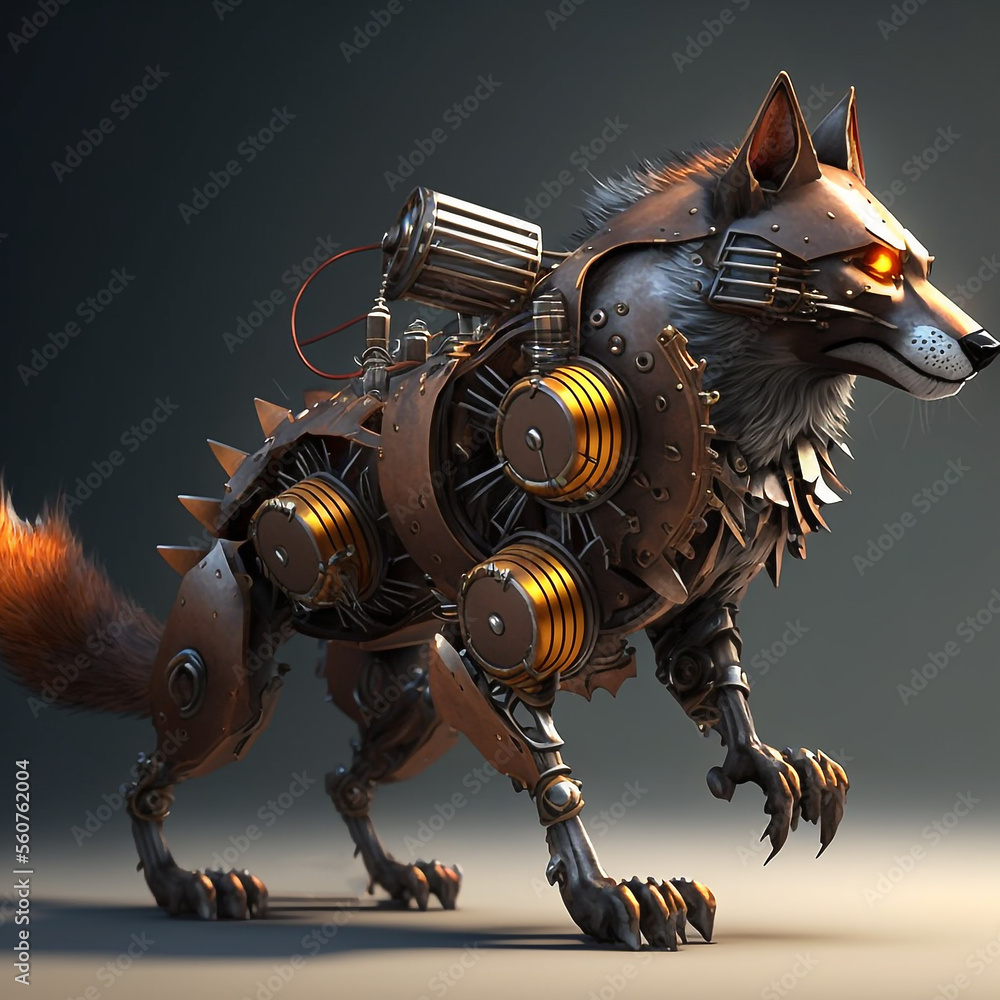 Steampunk Wolf Drawings