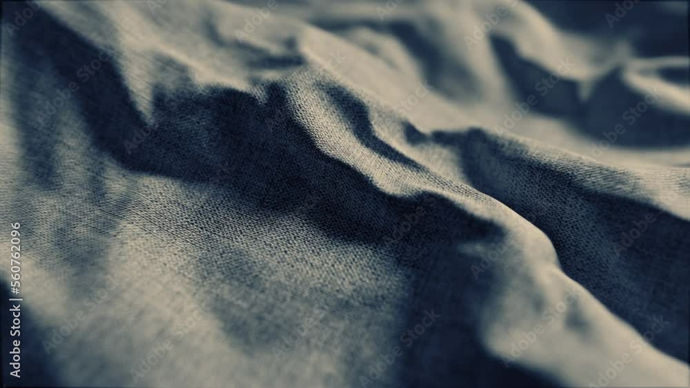 Moving gray fabric material texture wave. Motion design of wavy canvas ...