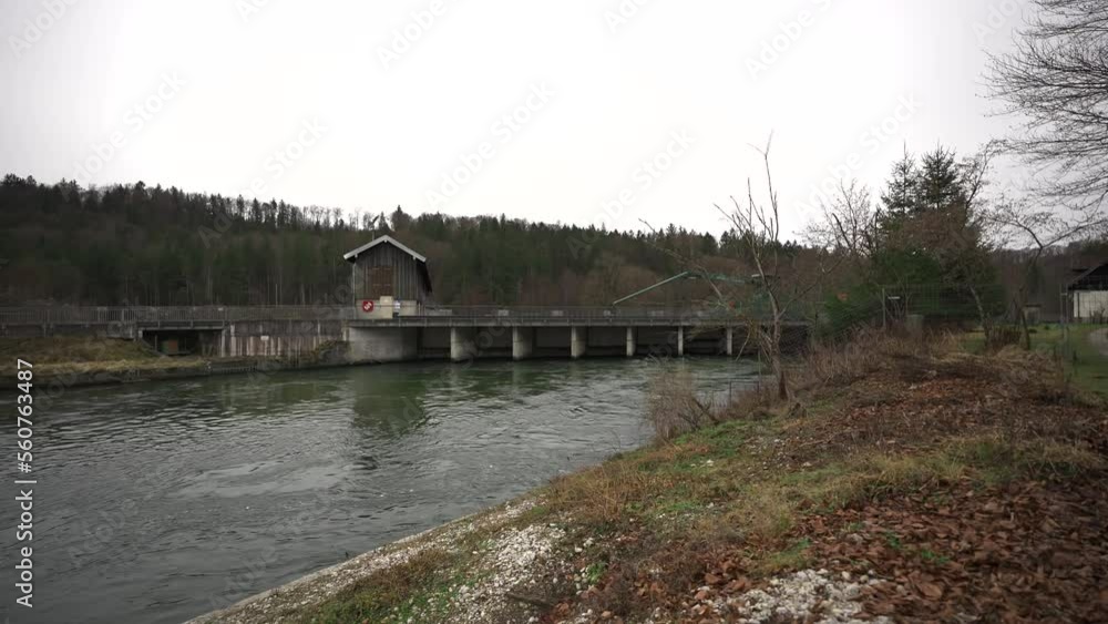 Fish ladder at Baierbrunn hydroelectric power plant. Fish ladder and ...