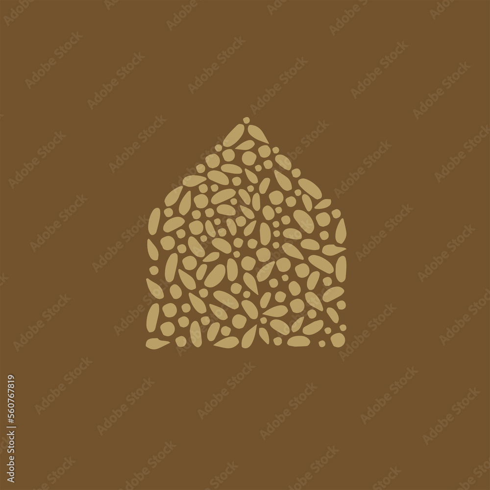 Grain House Agriculure Plants Single Logo Vector Brown Stock ...