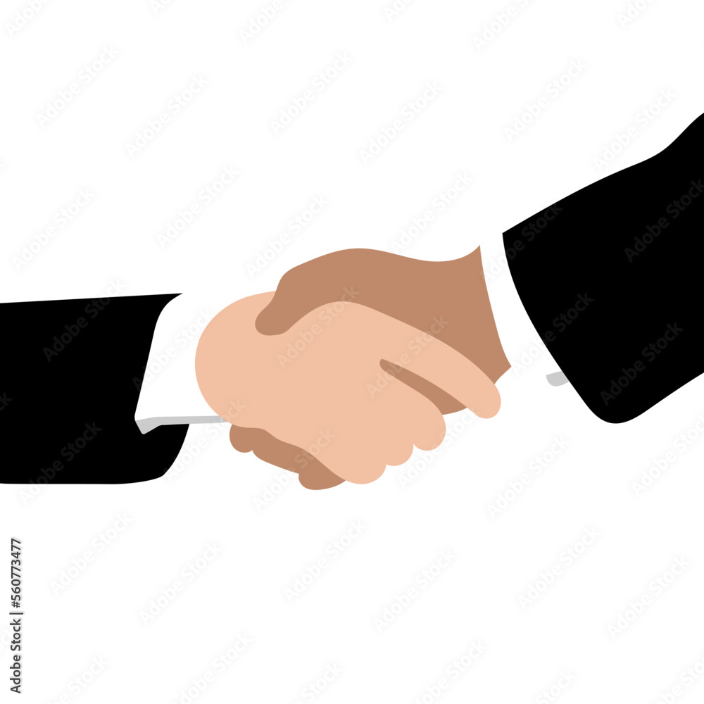 Suited people shaking hands illustration. People greeting eachother ...