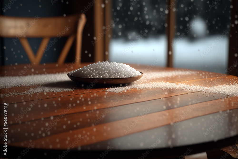 Wooden table with snow texture. Old white wood texture with snow. top ...