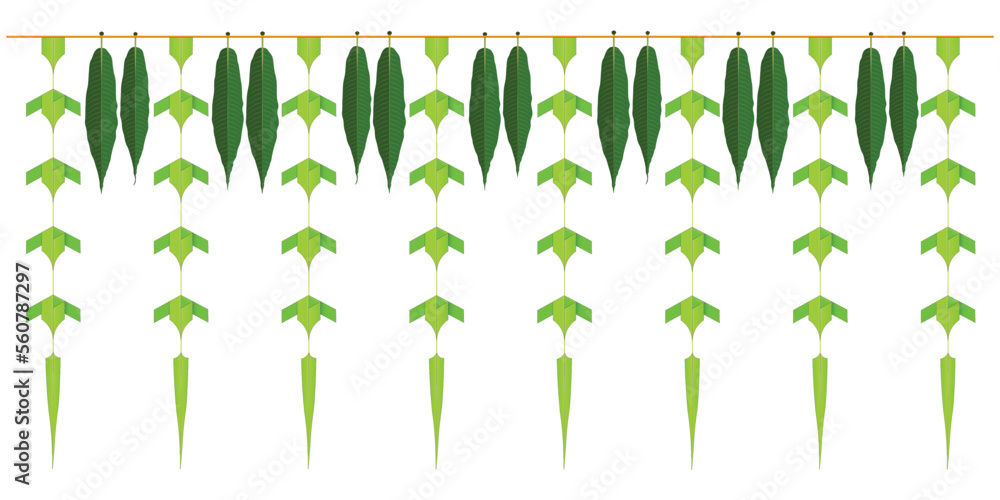 Indian Traditional Mango and palm Leaves Garland. Decoration for Indian ...