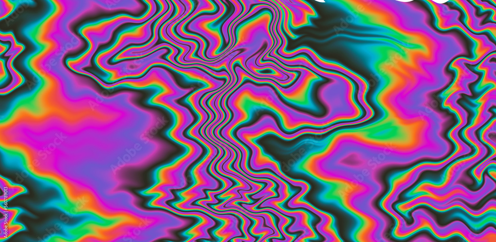 Abstract trippy background with ebru marbling texture in acid vivid ...