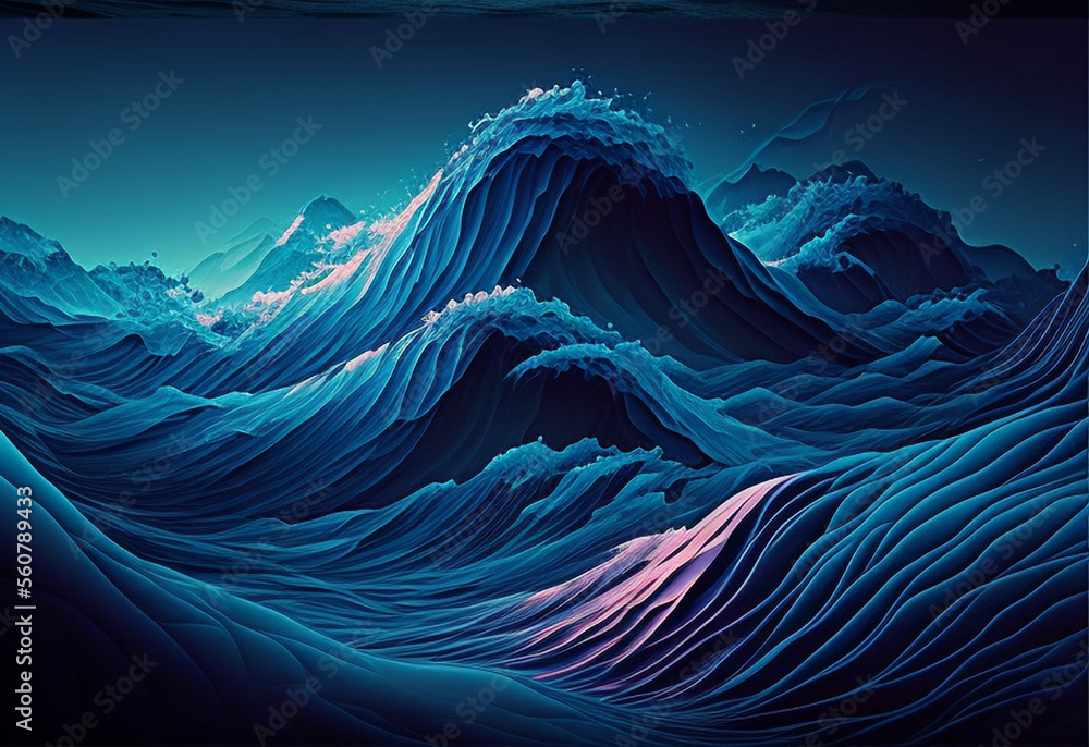 Fondo Azul Mar - Blue Background - Sea - Generative AI Stock ...