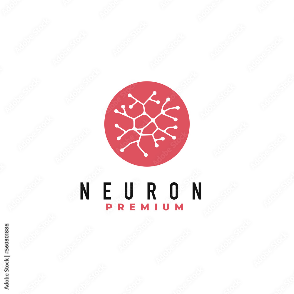 Minimalist neuron logo design vector illustration Stock Vector | Adobe ...