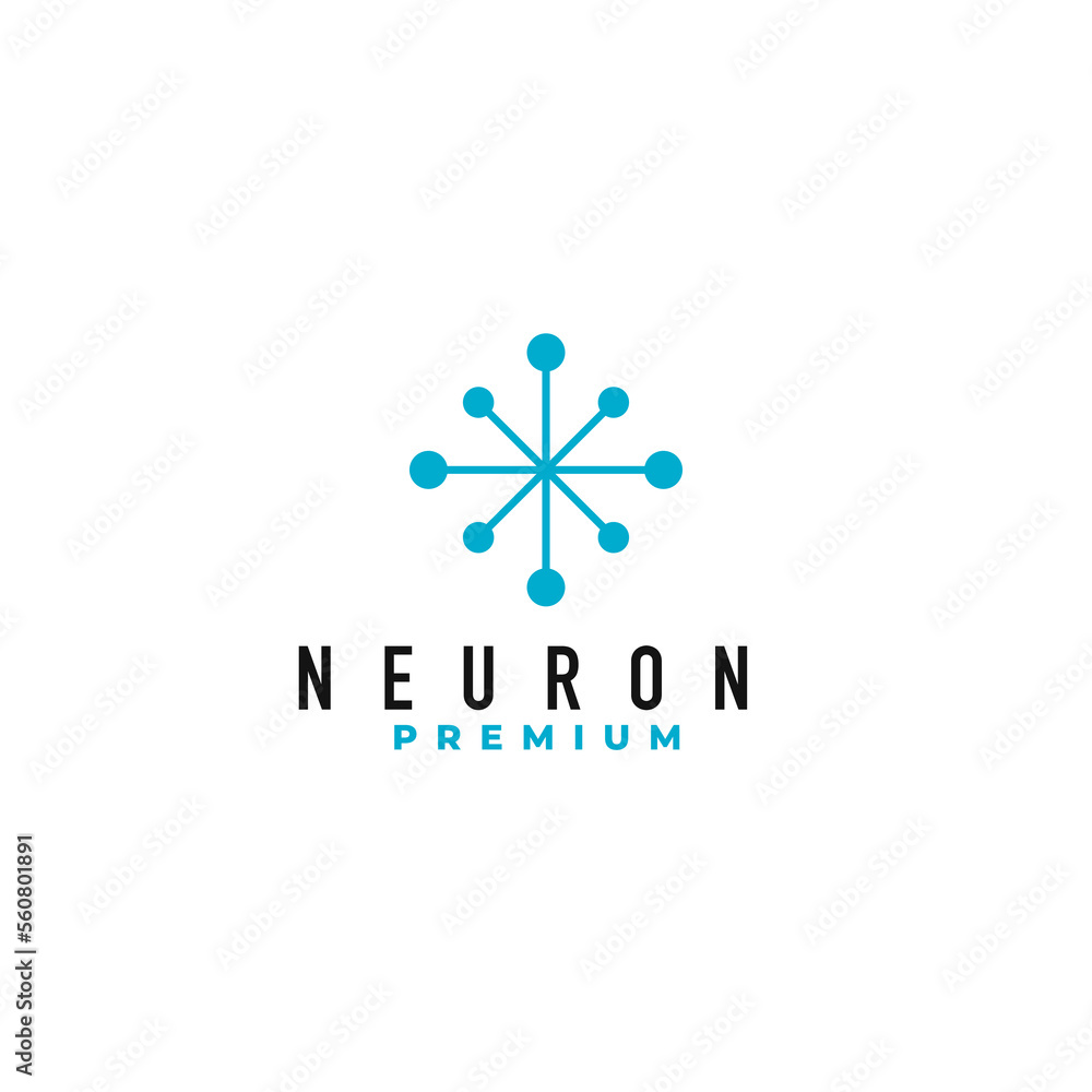 Minimalist neuron logo design vector illustration Stock Vector | Adobe ...