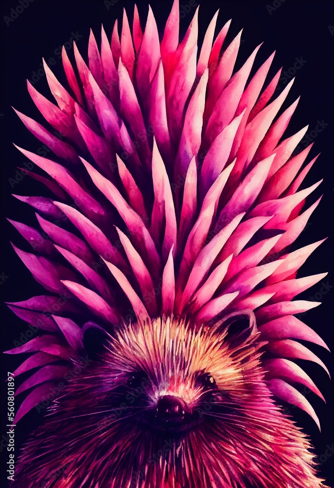 Funny adorable portrait headshot of cute Echidna. Australian land ...