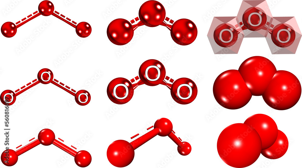 Ozone (O3) molecule transparent chemical structure Stock Illustration | Adobe Stock