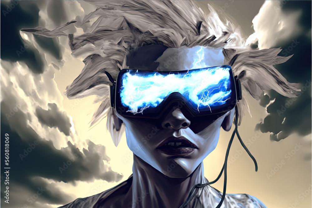 Cyber Metaverse Avatar with VR headset, Non-existent person in ...